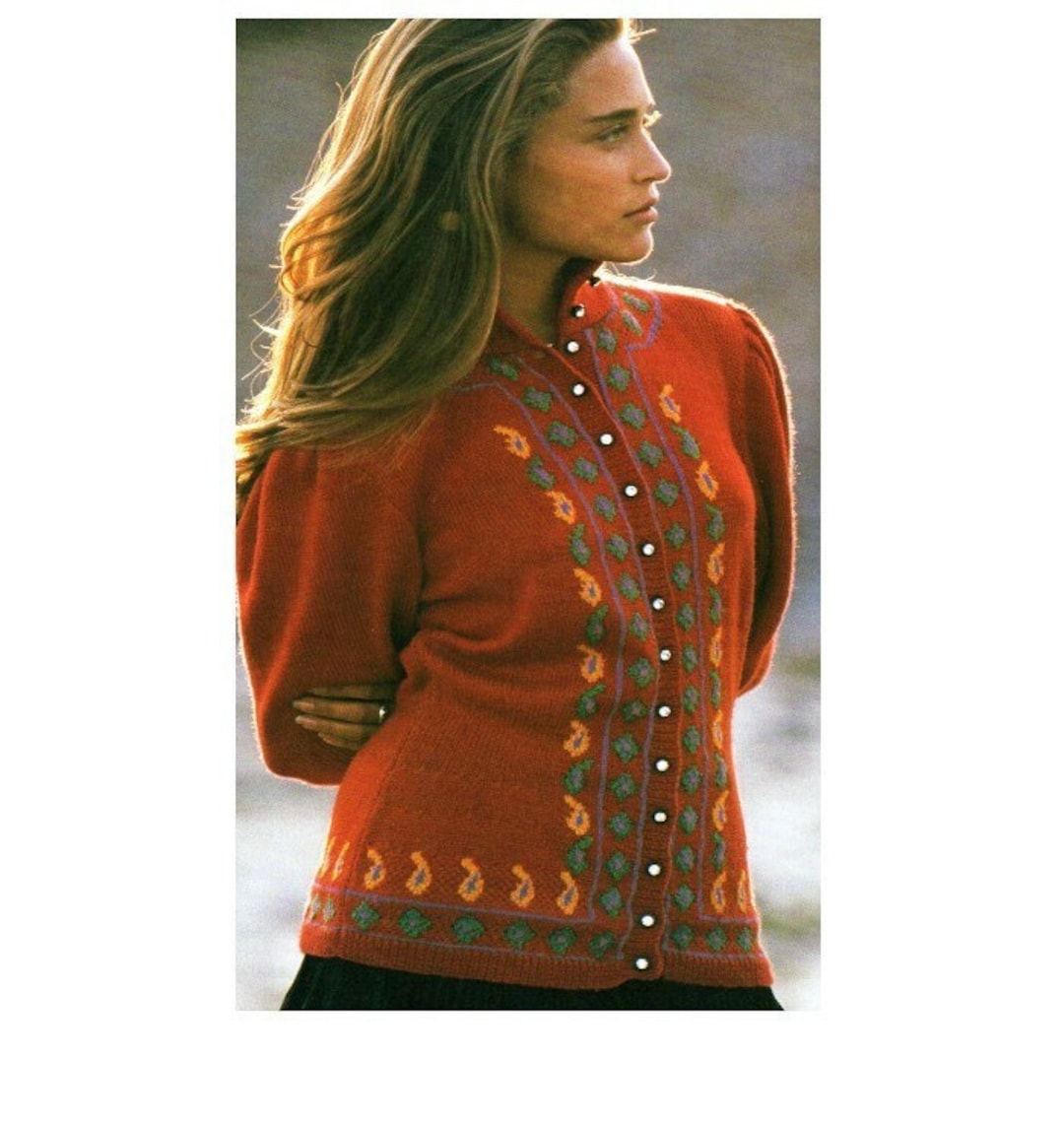 Paisley Sweater Knitting Pattern Paisley Cardigan Sweater Knitting ...