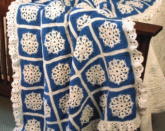 Snowflakes Afghan Crochet Pattern Snow Blanket Crochet Pattern PDF ...