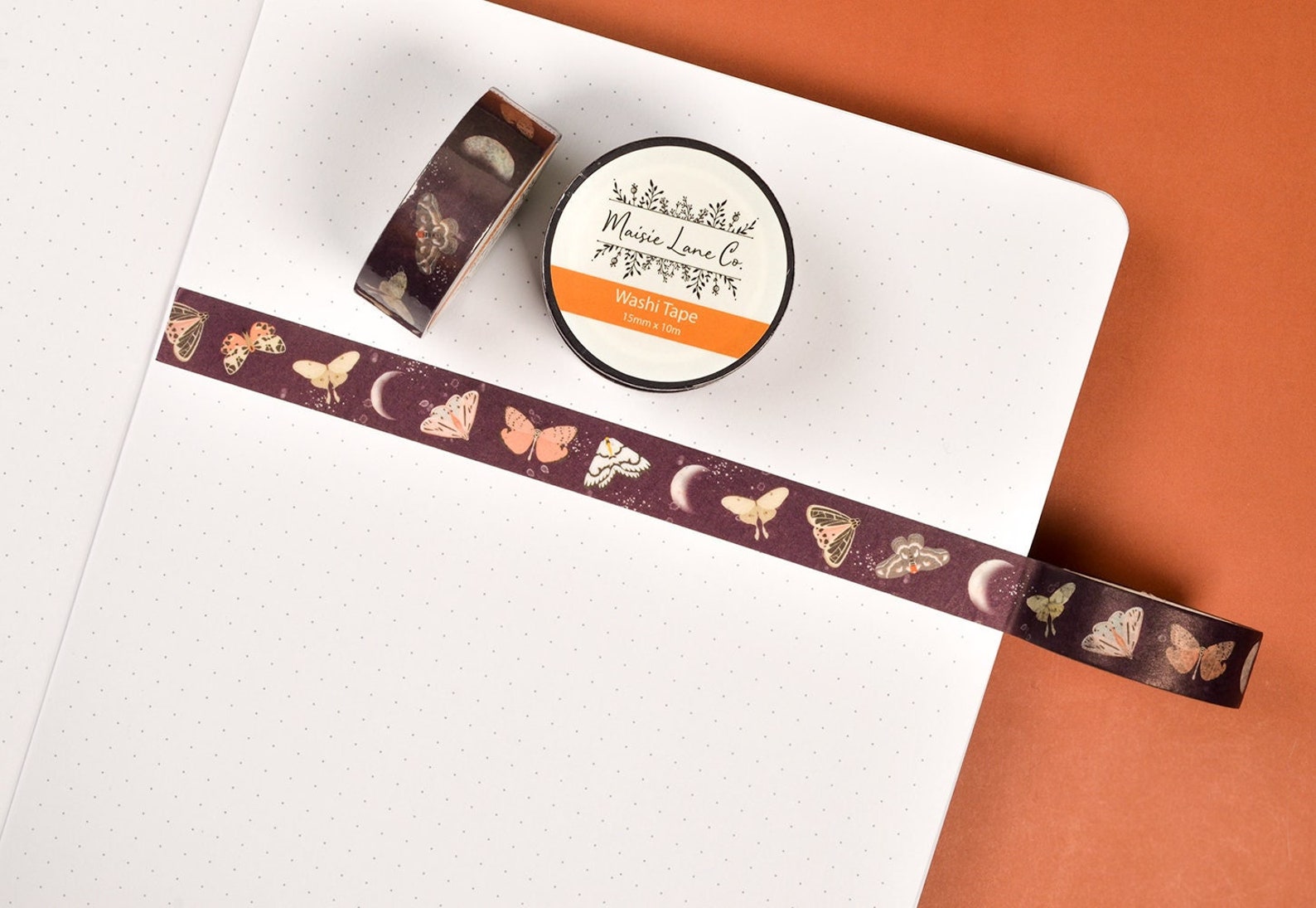 Purple Moth Washi Tape Washi Tape for Bullet Journal Planner - Etsy