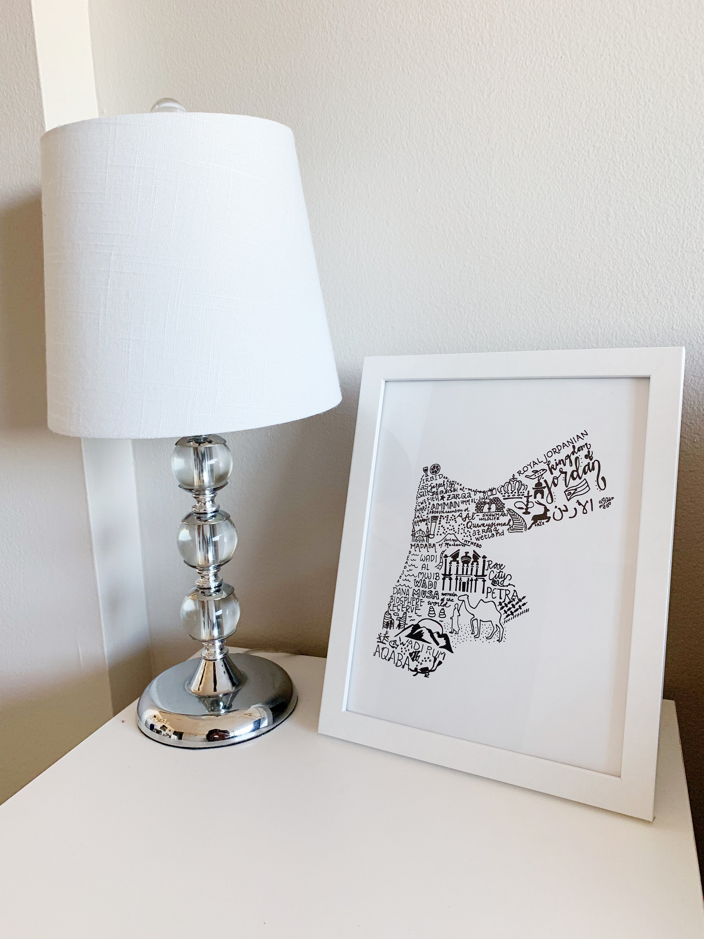 JORDAN (الأردن) Typography Word & Icon Map Print - Wall Decor, Gift ...