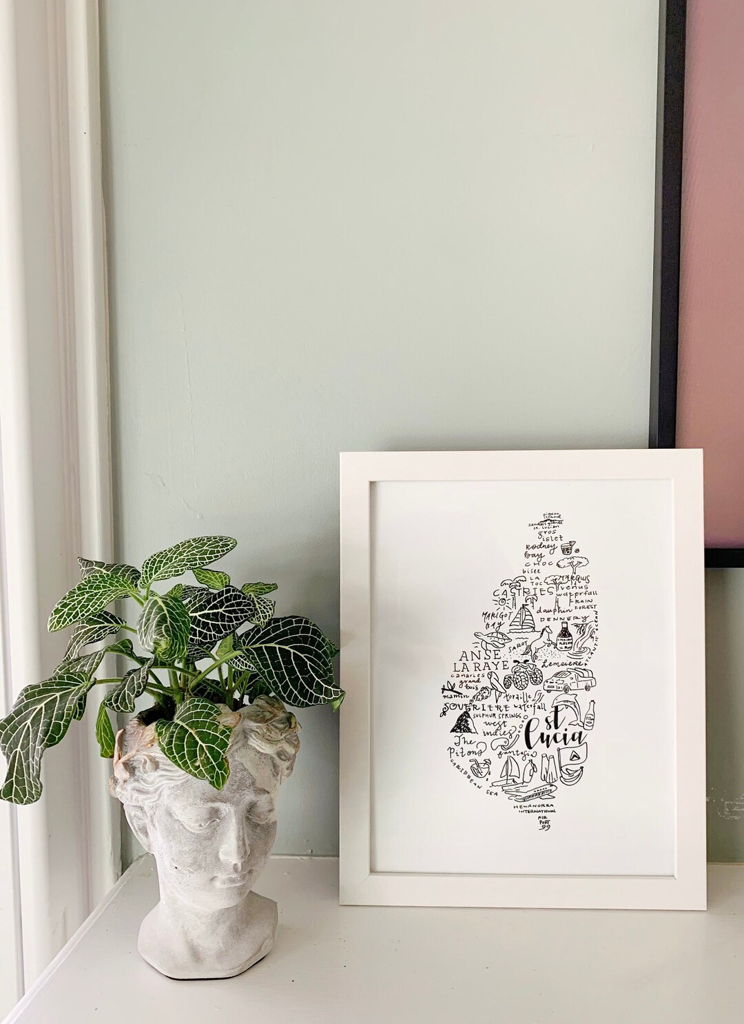 ST LUCIA Typography Word & Icon Map Print Wall Decor, Gift, Art - Etsy