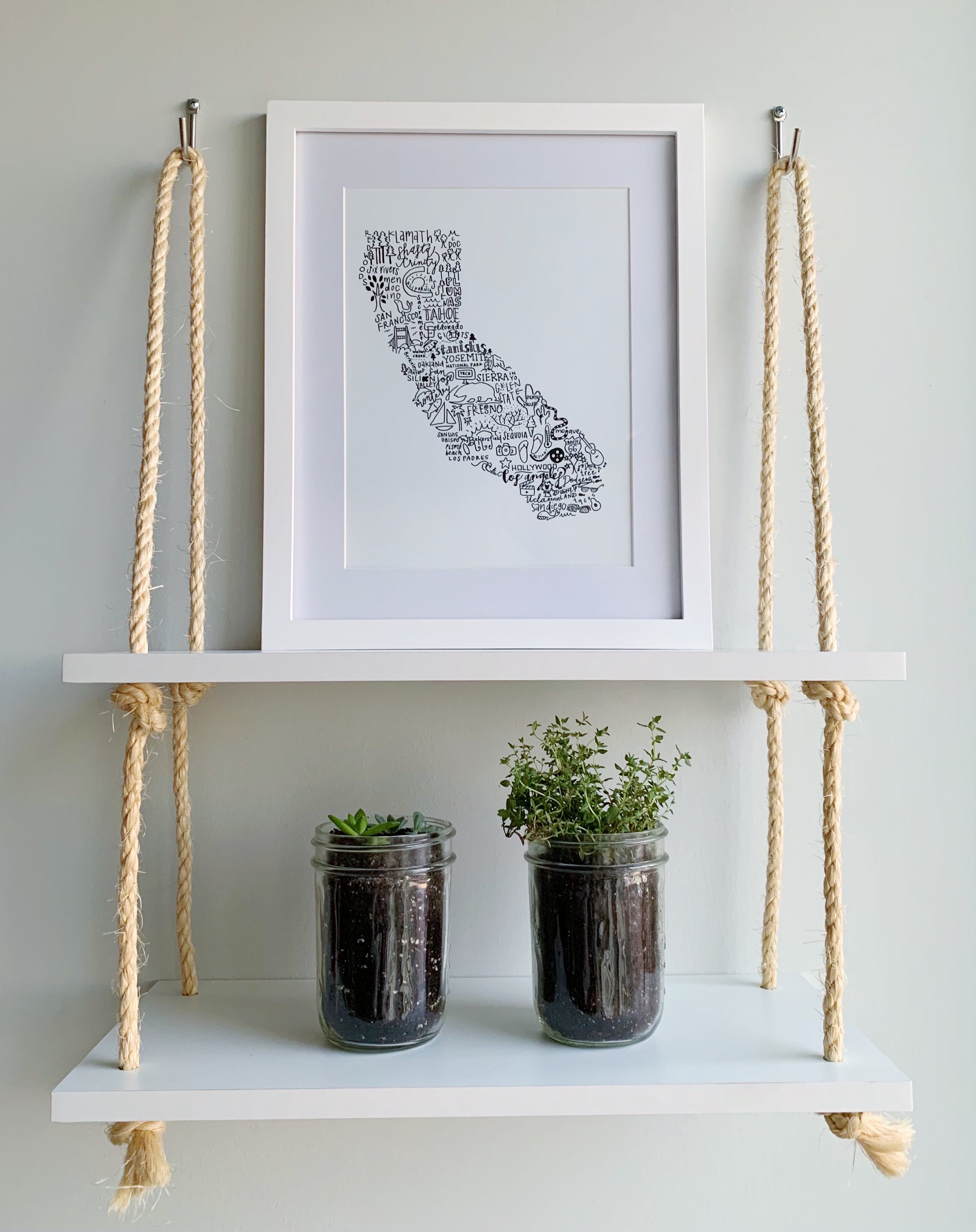 CALIFORNIA Typography Word & Icon Map Print - Wall Decor, Gift, Art - Etsy