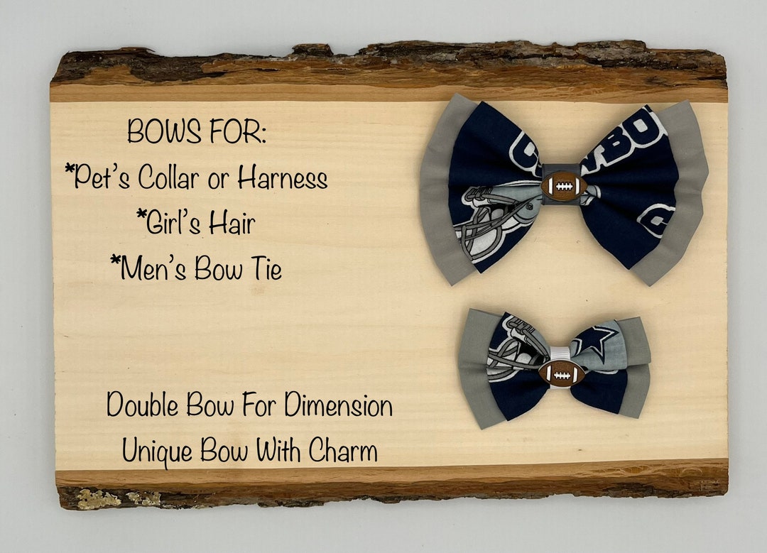 Cowboys BOW Made Using Licensed Fabric for Pet's Collar/harness, Girl's ...