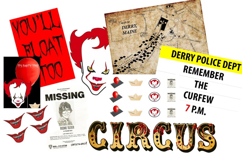 Digital Printable Instant Download Pennywise Stephen King IT Movie ...