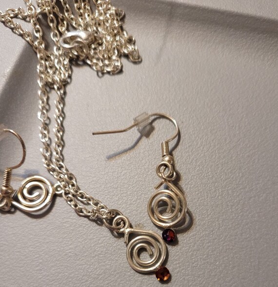 Swirly Necklace and Earrings | Etsy
