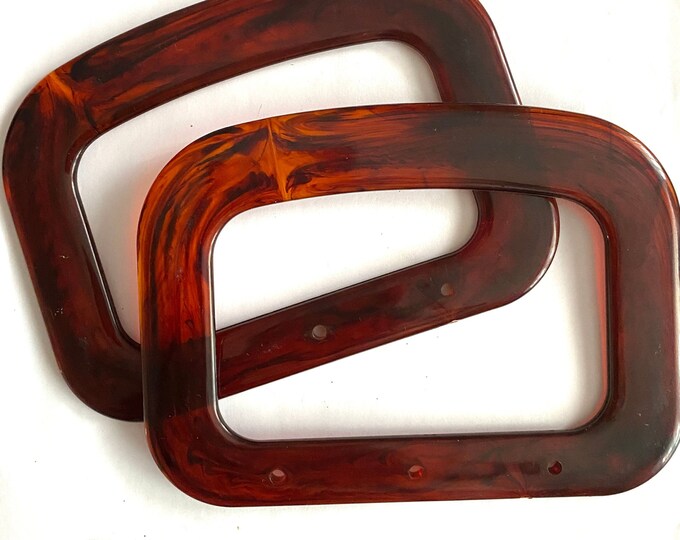 TORTOISE PURSE HANDLES, Set of 2 Plastic Handles With Holes for ...