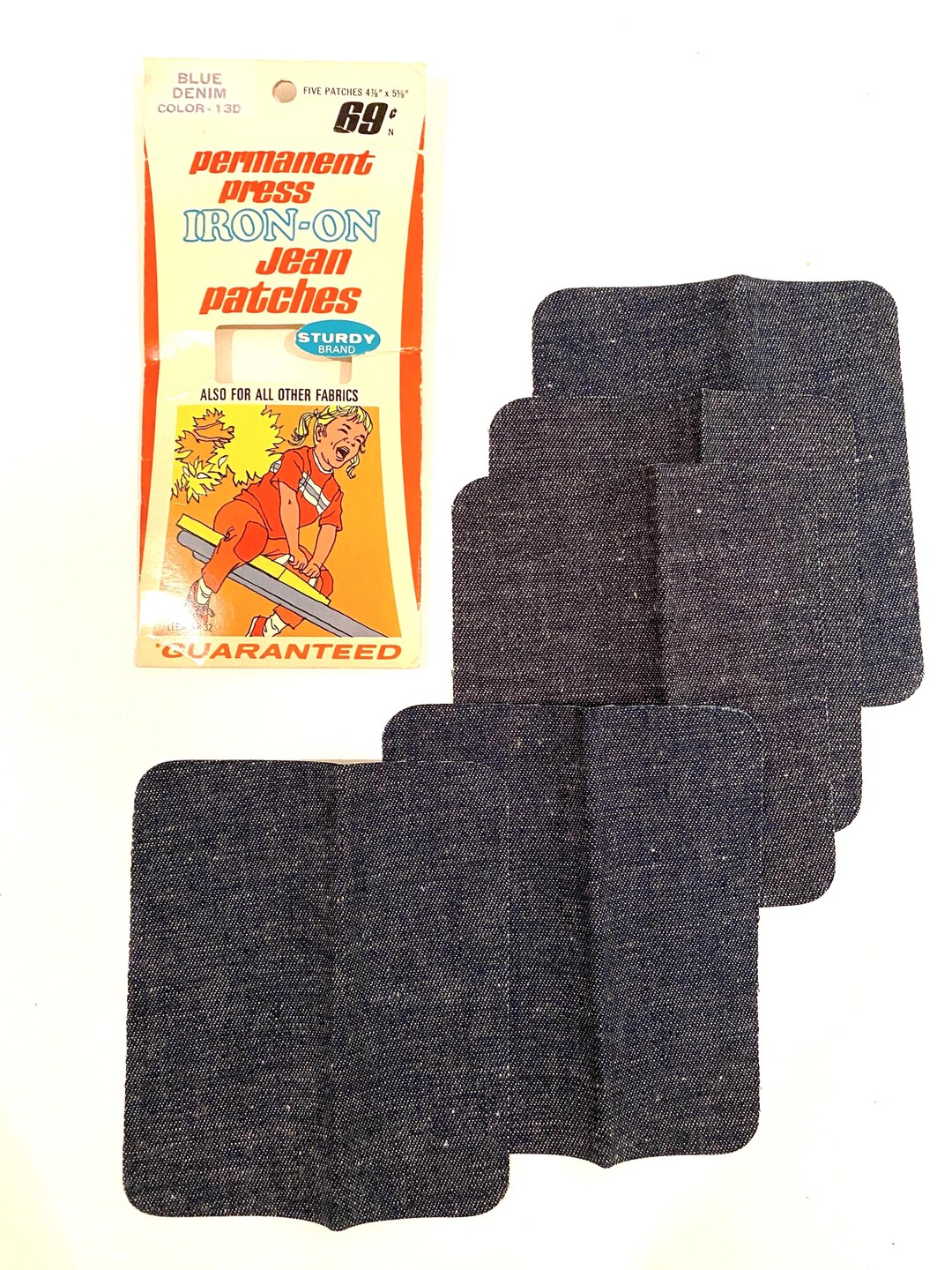 Vintage 1969 Denim Patches: 5 Iron-on Squares for Jeans & Jackets - Etsy