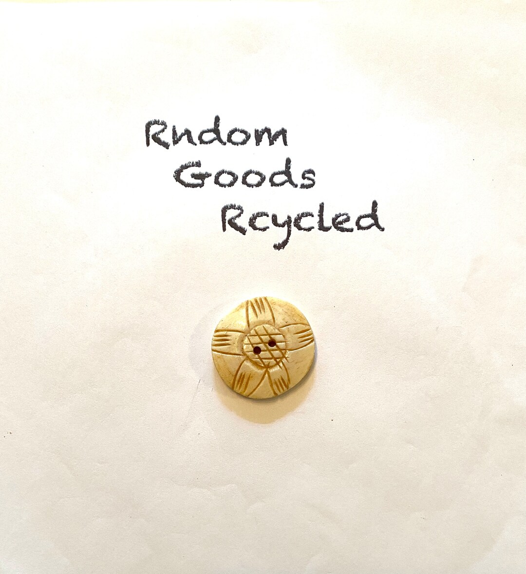 Large CARVED BONE BUTTON, Hand Carved 1-1/2 With Daisy Motif, for ...