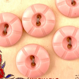 7 Vintage PINK CARVED BUTTONS, Lansing Buttons on Original Card, for ...