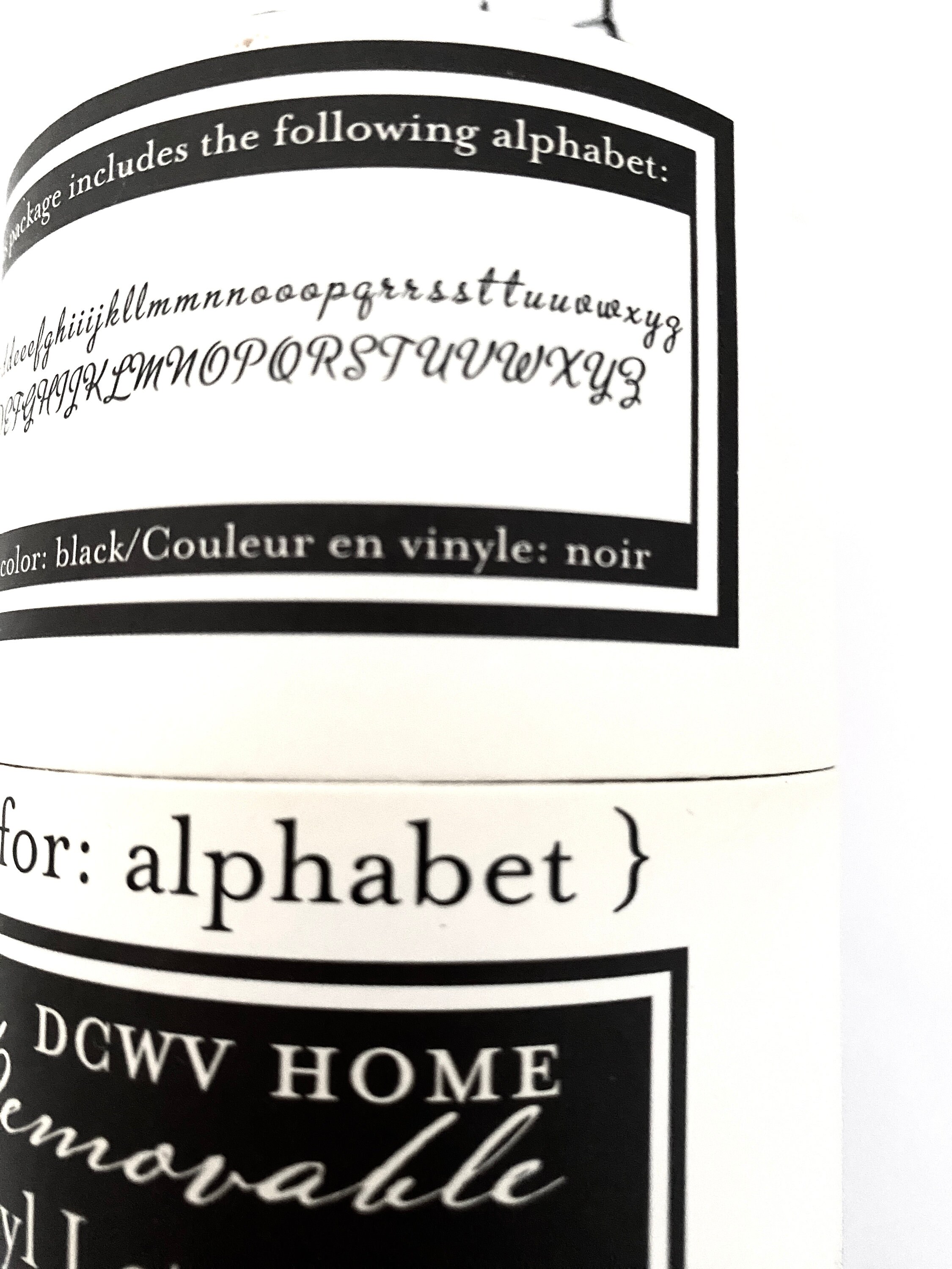 VINYL ALPHABET for Wall Art, Black Lettering, for Custom Wall Decor ...