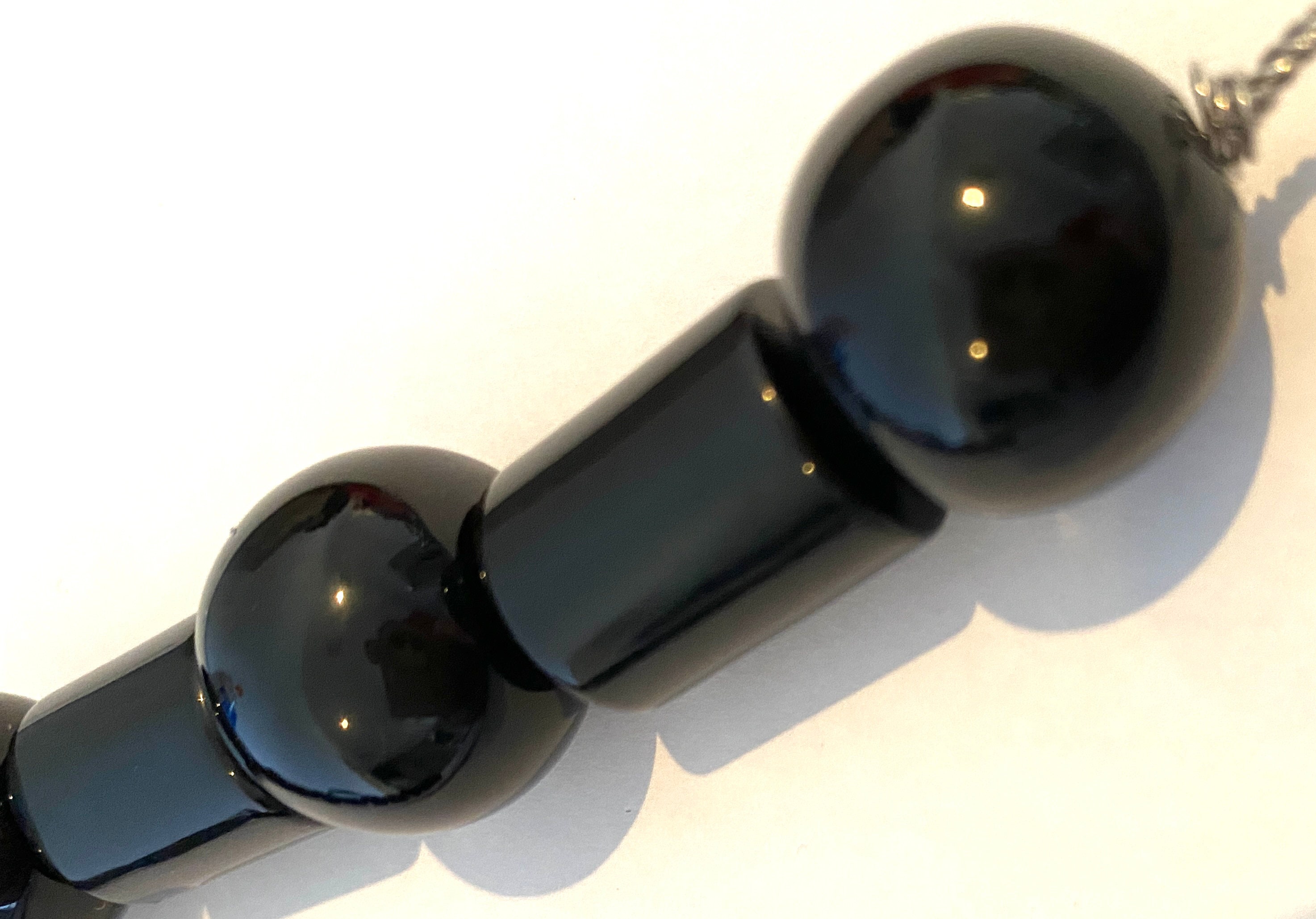 17 Heavy BLACK PLASTIC Barrel and Round Sphere Beads on a Wire - Etsy