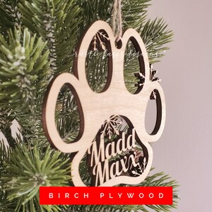 Dog or Cat Ornament - Paw Print - Custom Pet Ornaments - Pets Names ...