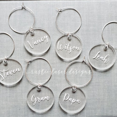 Personalized Stainless Steel Wine Glass Charms Wedding Name - Etsy