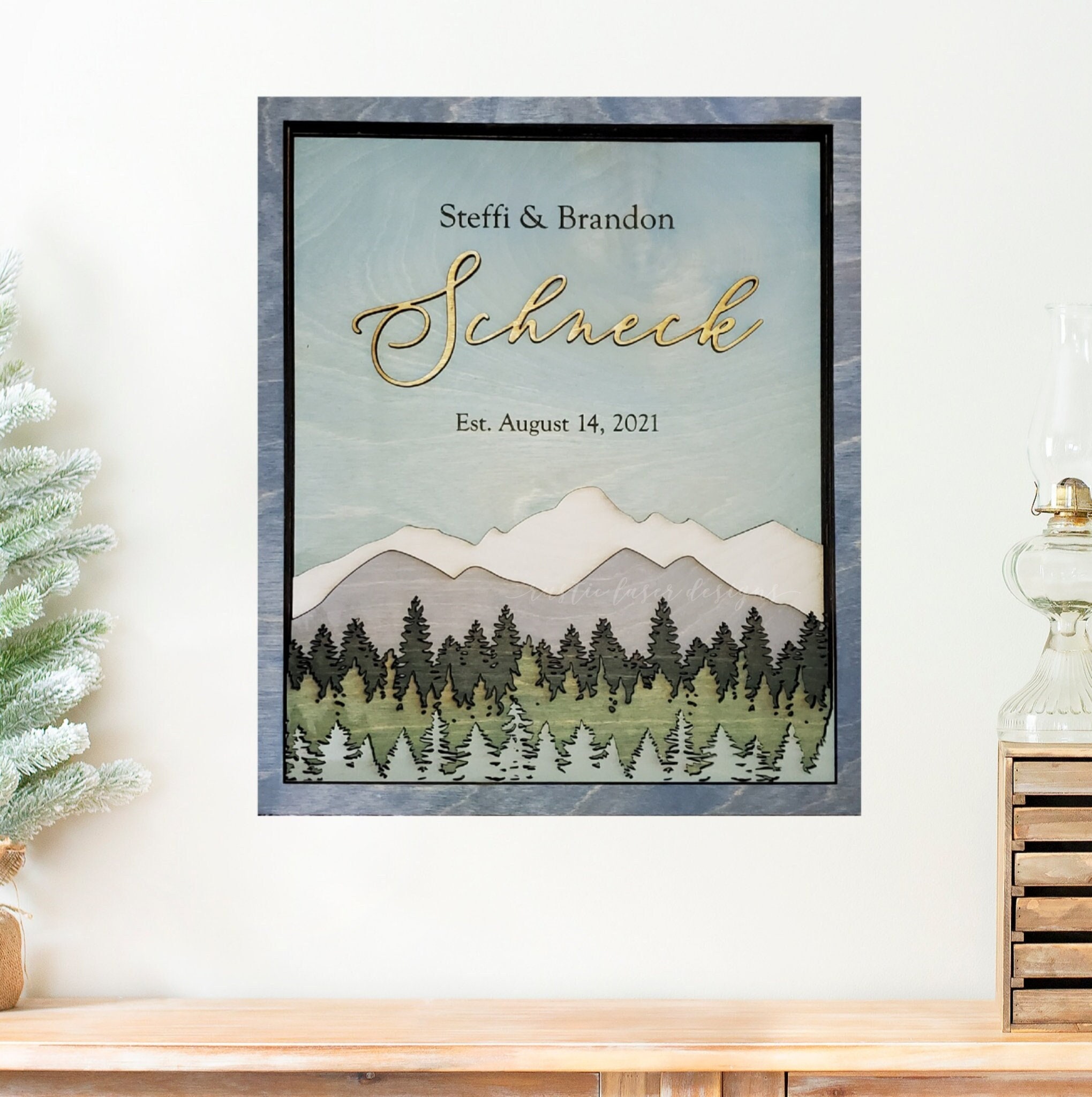 Custom Layered Sign Mountain Theme Wedding Signs Newlywed - Etsy
