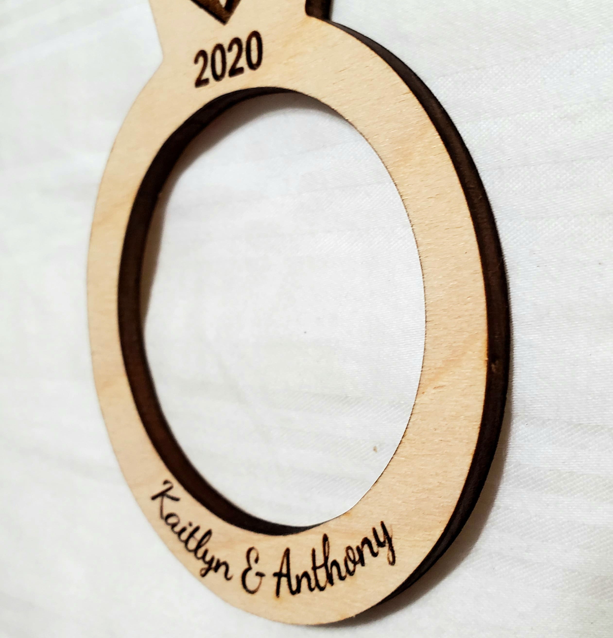 Engagement Ring Ornament Personalized Ornaments Wooden - Etsy Sweden