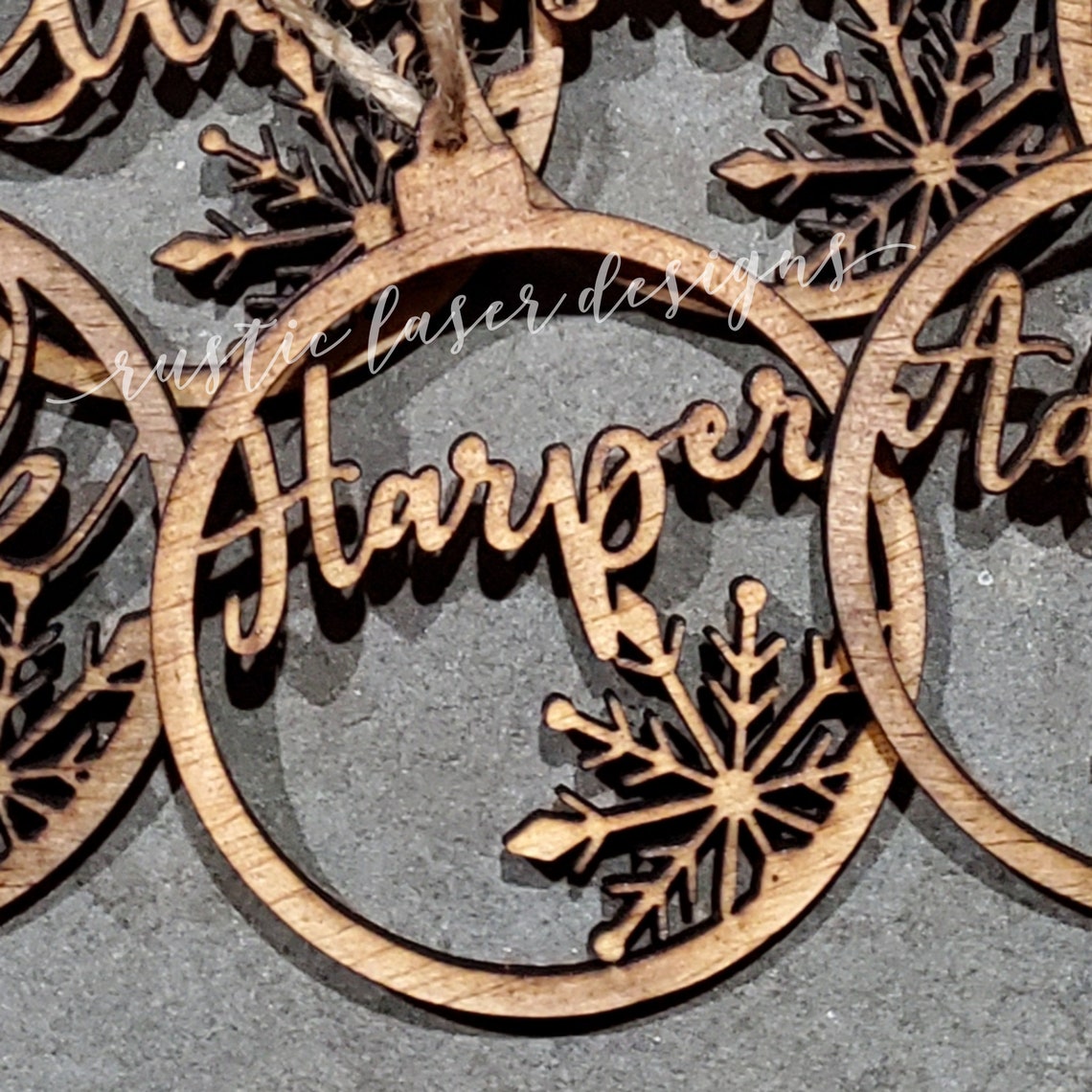Custom Round Name Ornaments Wooden Laser Cut Ornaments - Etsy