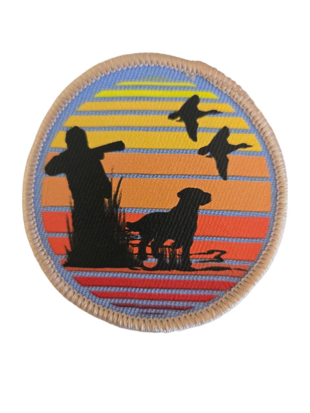 Dog Hunter Duck Waterfowl Sunset Patch Hat Jacket Hunting - Etsy