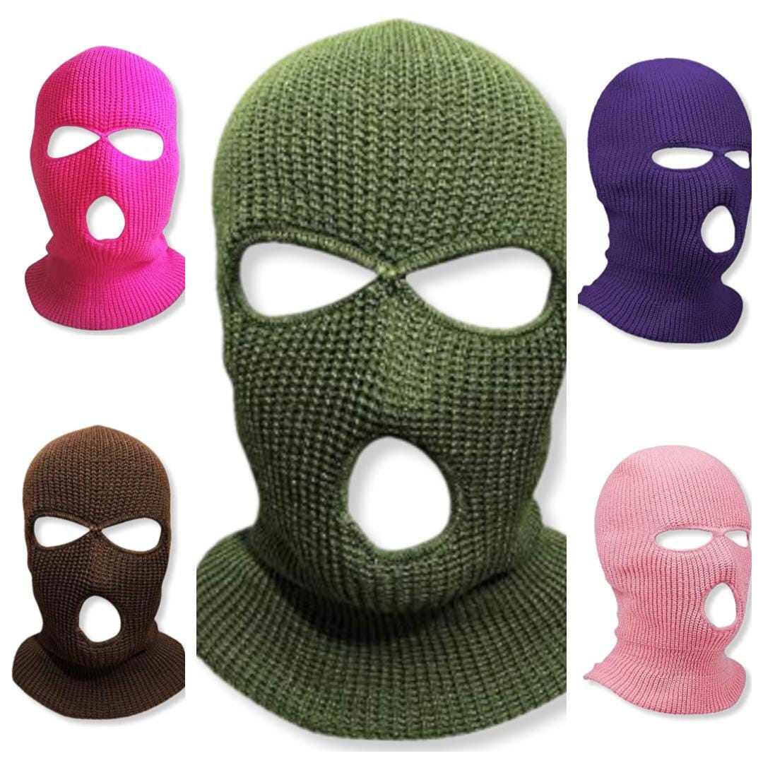 Knit Winter Three Hole Ski Mask Snowboard Skiing Balaclava Halloween ...