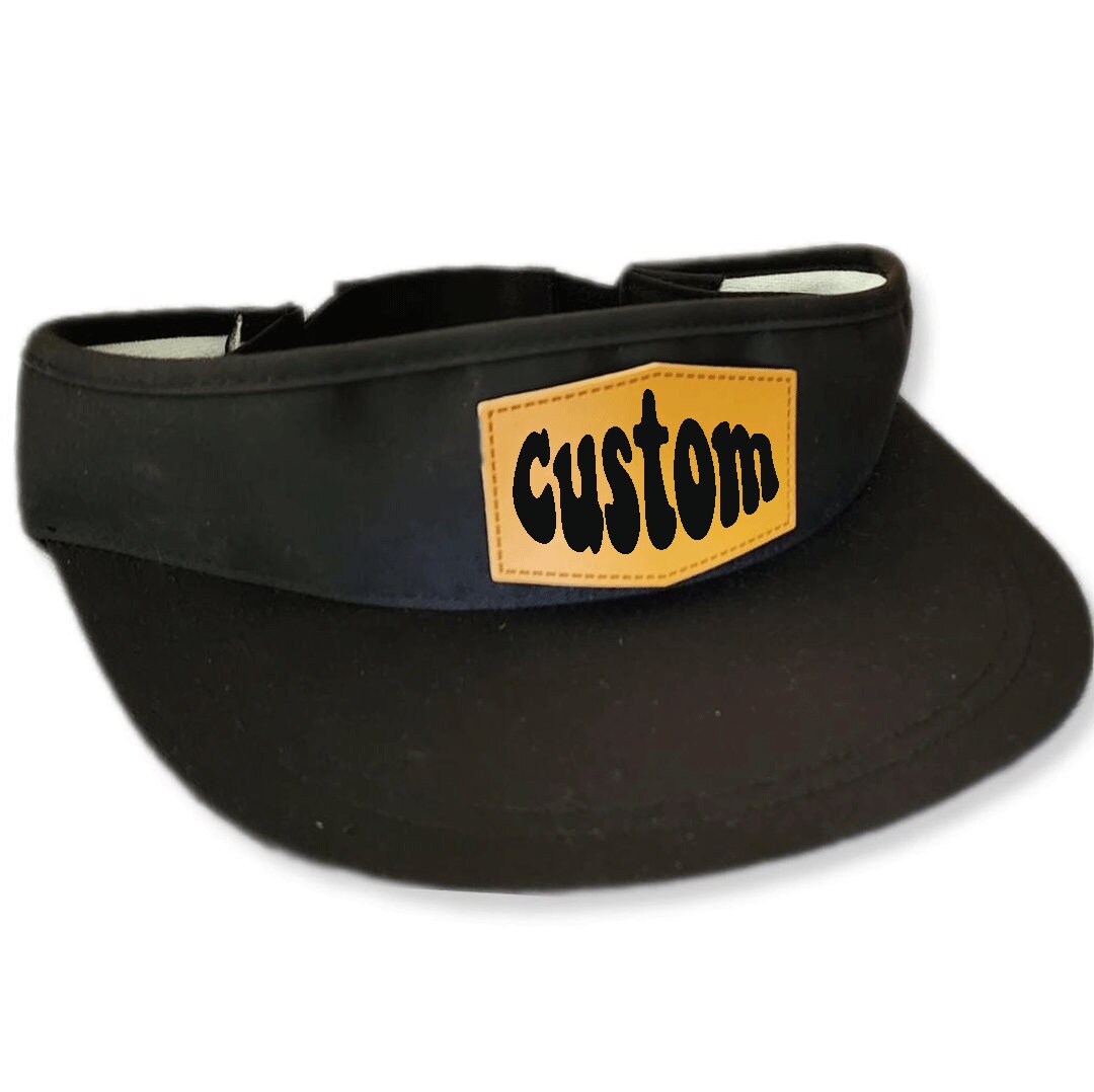 Custom Leather Patch Black Golf Tour Visor Hat Cap - Etsy