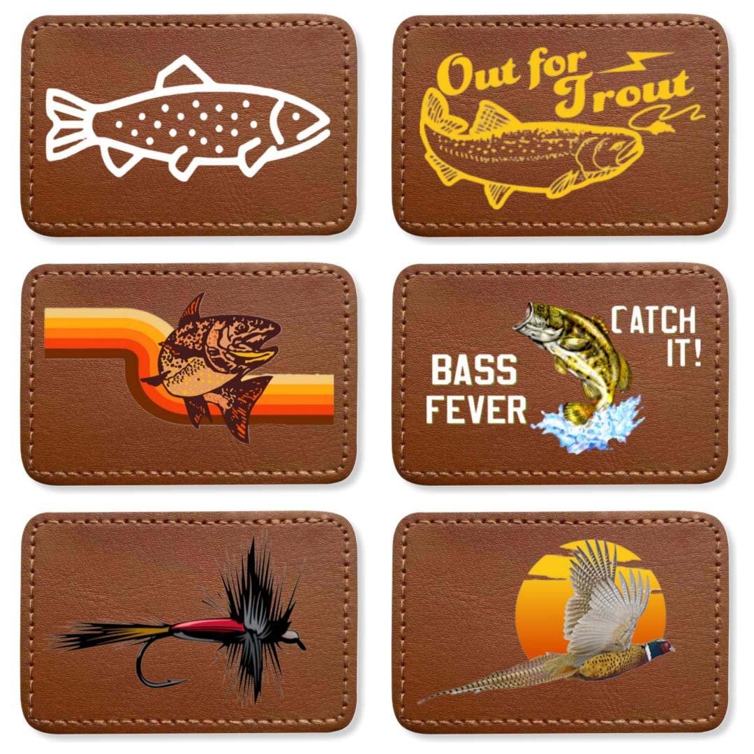 Fishing Leather 3x2 Patch Hat Jacket Trout Fly - Etsy