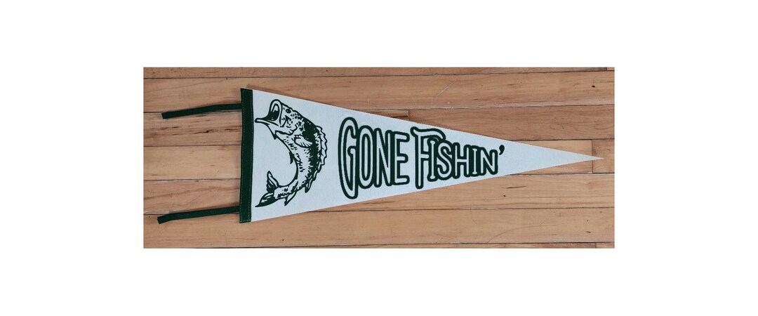 Gone Fishin' Bass Felt Pennant Banner Fishing Fisherman Man Cave - Etsy