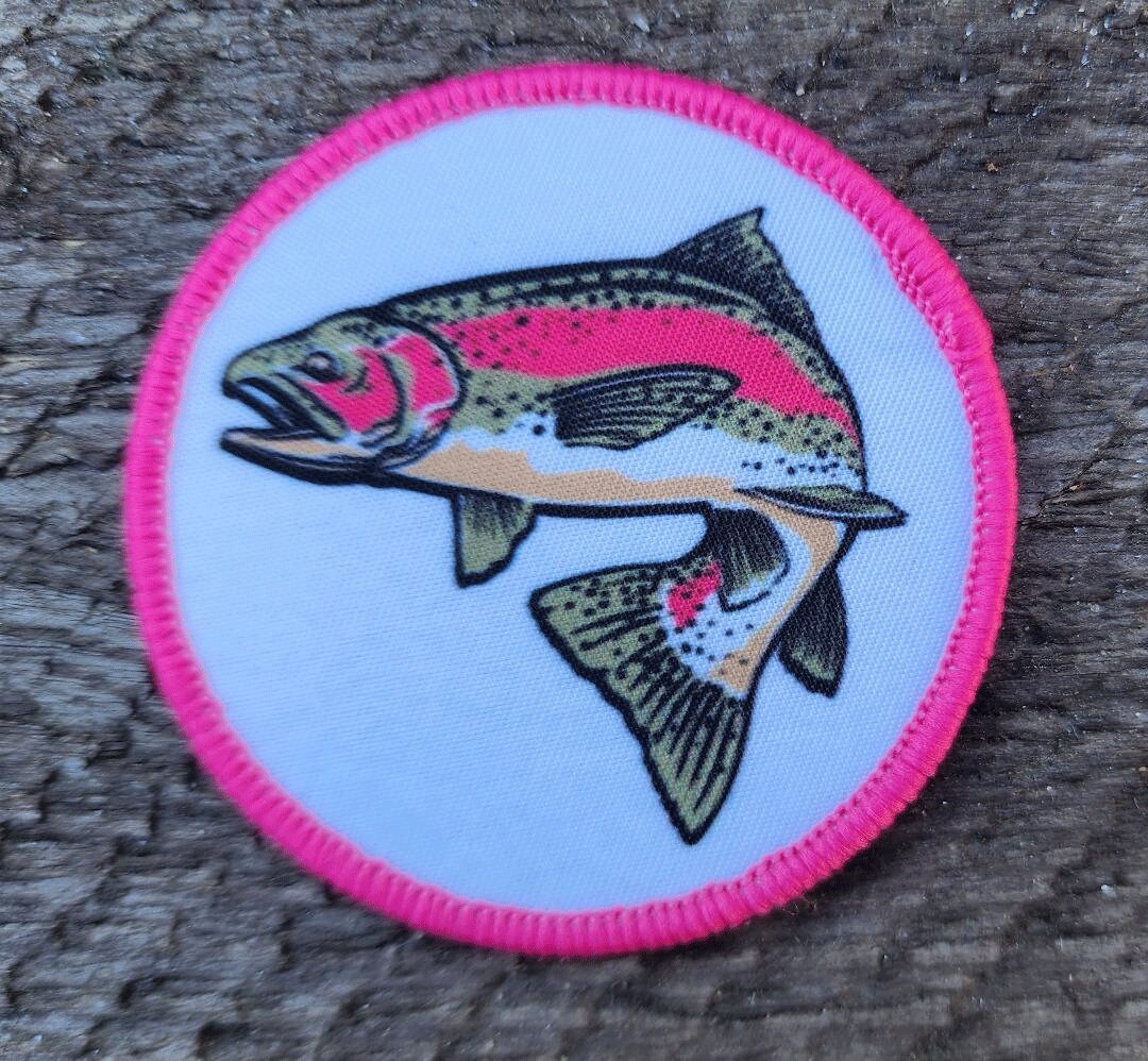 Round Rainbow Trout Patch Fly Fishing Hat Jacket Fish - Etsy