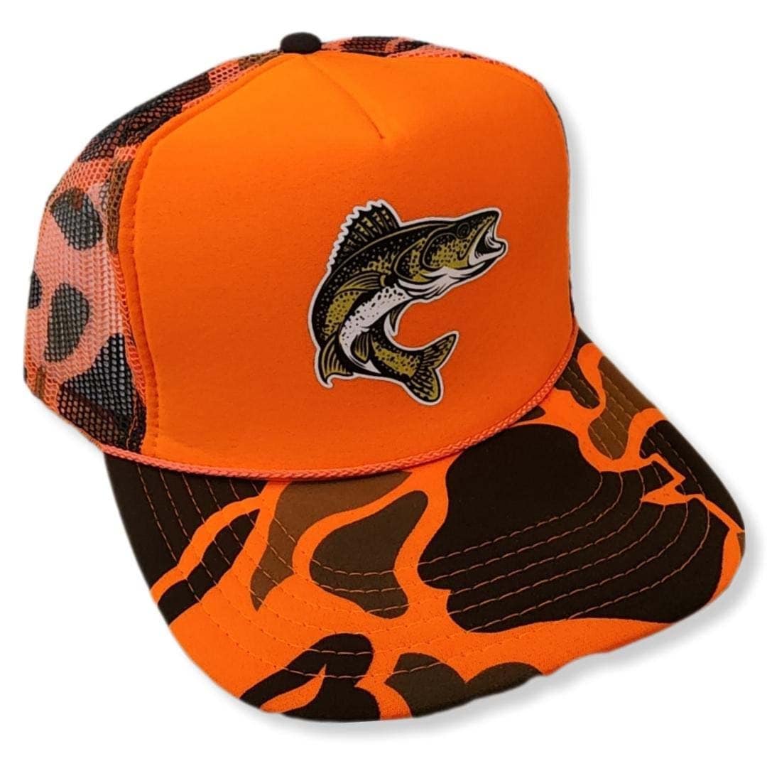 Walleye Fishing Camouflage Camo Snapback Trucker Hat Cap - Etsy