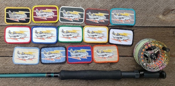 Trout Rectangle 2x3 Lightning Bolt Fish Patch Variety of Color - Etsy