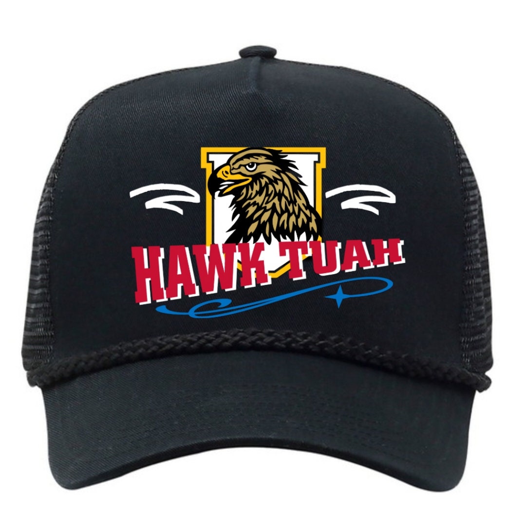 Hawk Tuah Snapback Trucker Rope Hat Retro Biker Print - Etsy