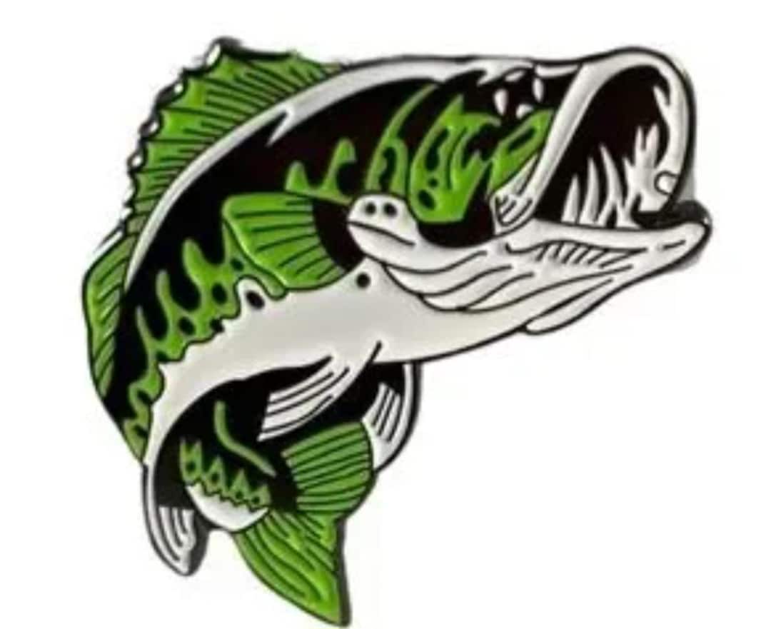 Largemouth Bass Enamel Pin Fish Fishing Hat Jacket - Etsy