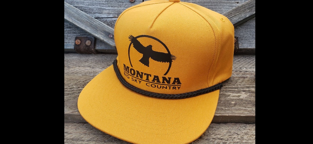 Montana Big Sky Country Butterscotch Snapback Trucker Hat Caprope Rope ...