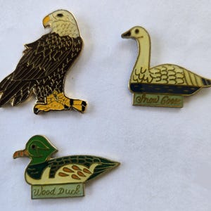 Set of 5 Vintage Enamel Pins Duck Hunting Wood Mallard Springer Spaniel ...