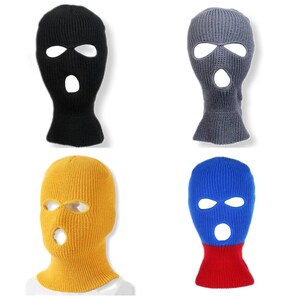 Knit Winter Three Hole Ski Mask Snowboard Skiing Balaclava Halloween ...