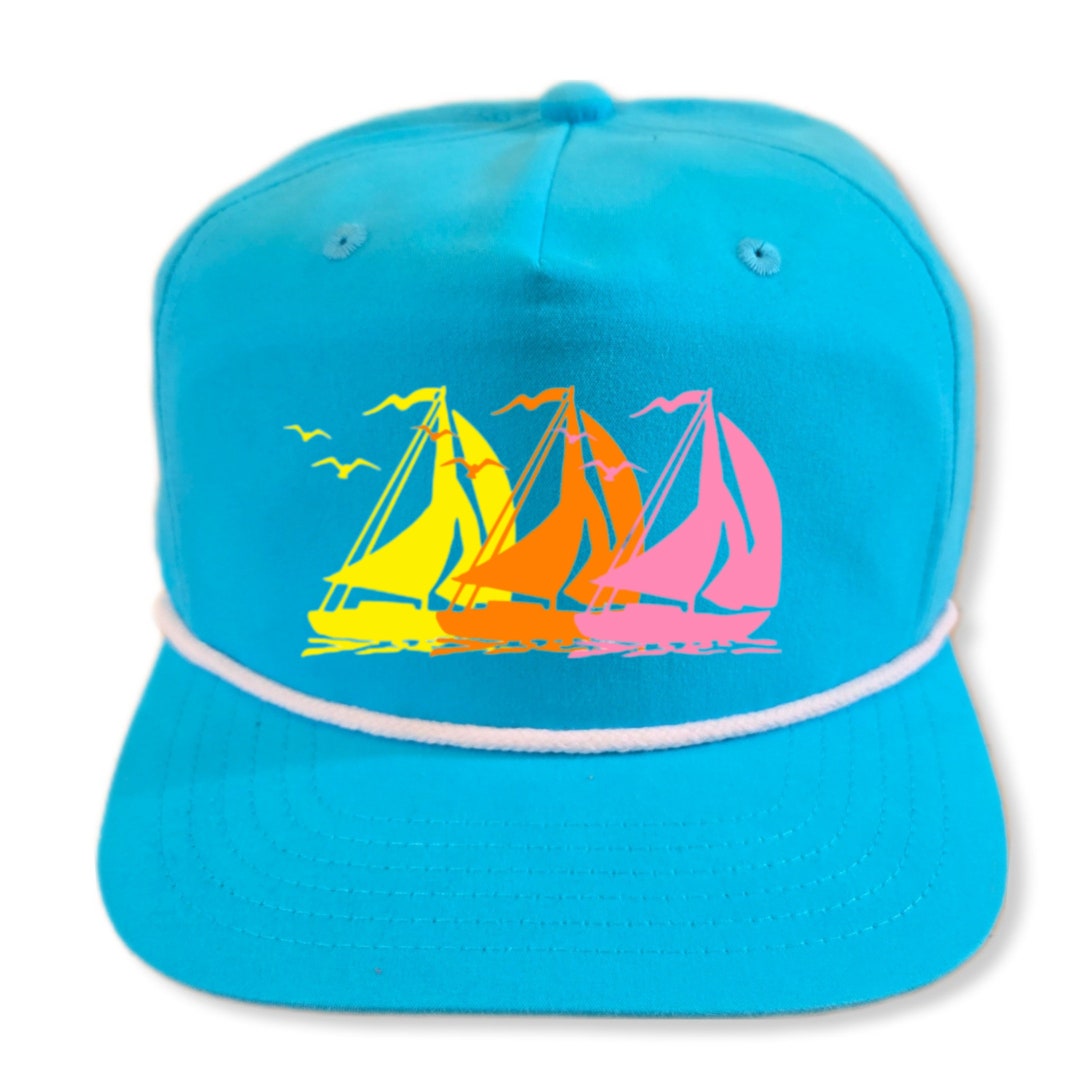 Custom Retro Sailboat Sailing Summer Snapback Hat Cap Rope - Etsy