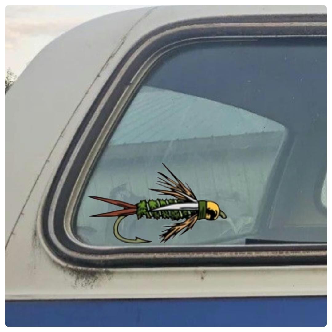 Nymph Fly Fishing Sticker Window Bumper Trout Decal - Etsy