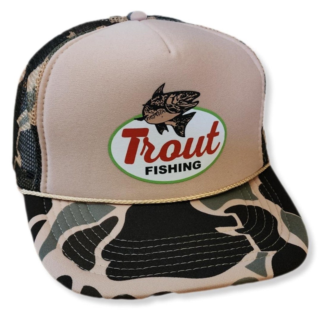 Trout Fly Fishing Mack Captain Camo Snapback Hat Cap Rope - Etsy