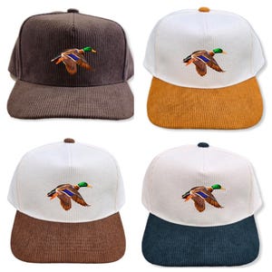 Mallard Duck Corduroy Rope Snapback Hat Cap Nature Hunting Waterfowl - Etsy