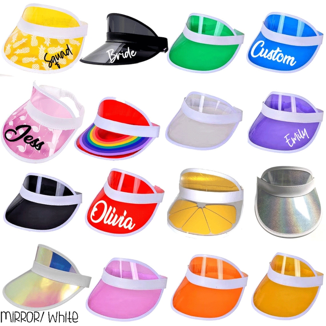 Custom Text 39 Colors Transparent Visor Cap Hat Jelly Plastic Poker ...