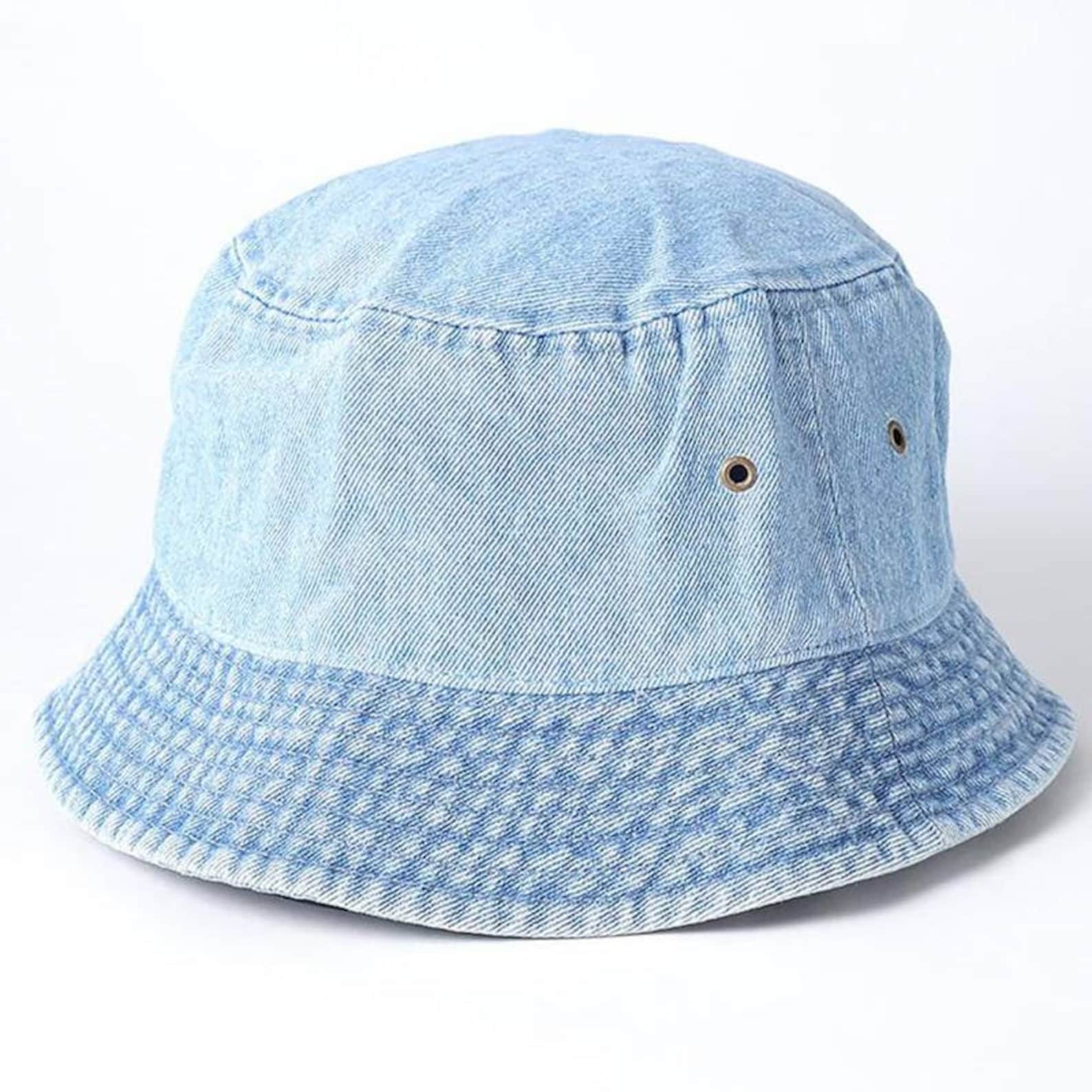 Denim Summer Bucket Hat Blue Jean 3 Colors Boonie Cap Washed | Etsy