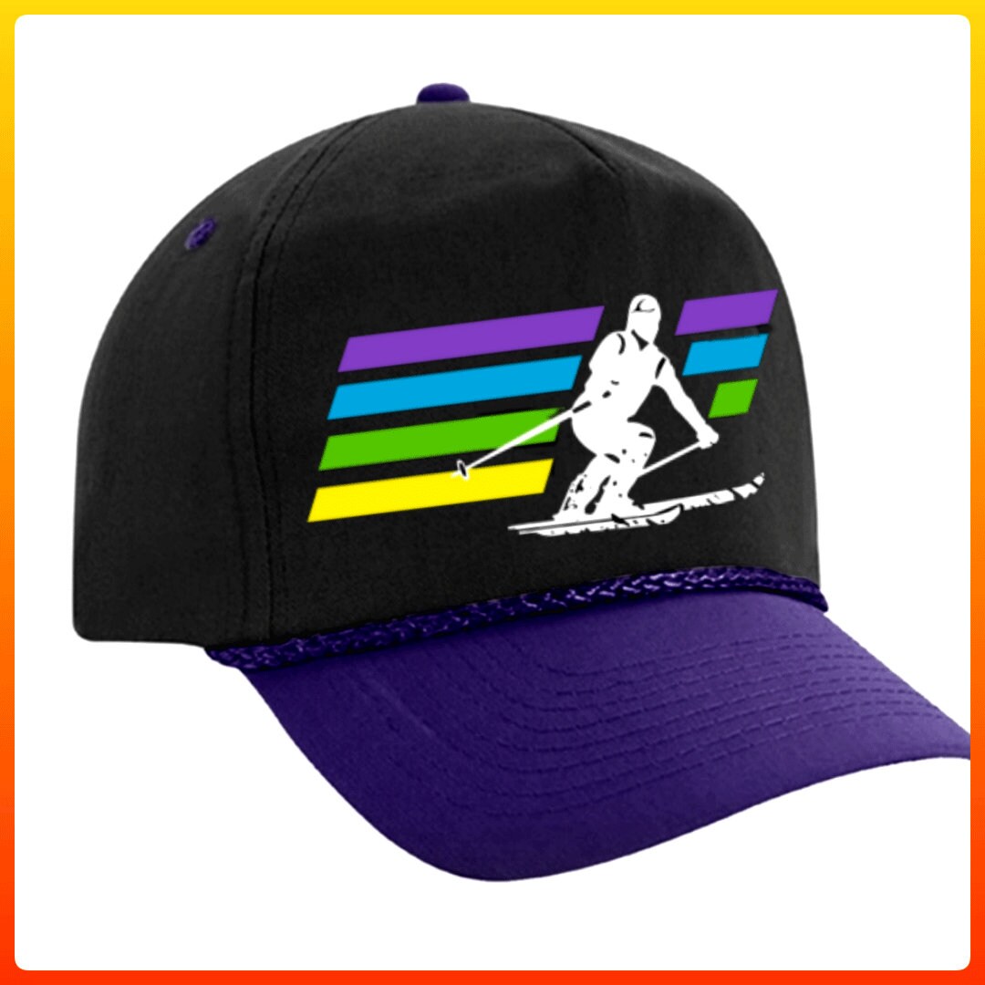 Custom Retro Ski Skiing Rope Snapback Hat Cap 90's Resort - Etsy
