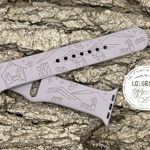Modern Christmas Nativity Watch Band Silicone Laser Engraved, Apple ...