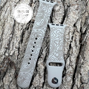 Topography Map Silicone Band Laser Engraved, Apple Watch Compatible 38 ...
