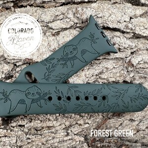 Sloth Watch Band Silicone Laser Engraved, Apple Watch Compatible 38/40 ...