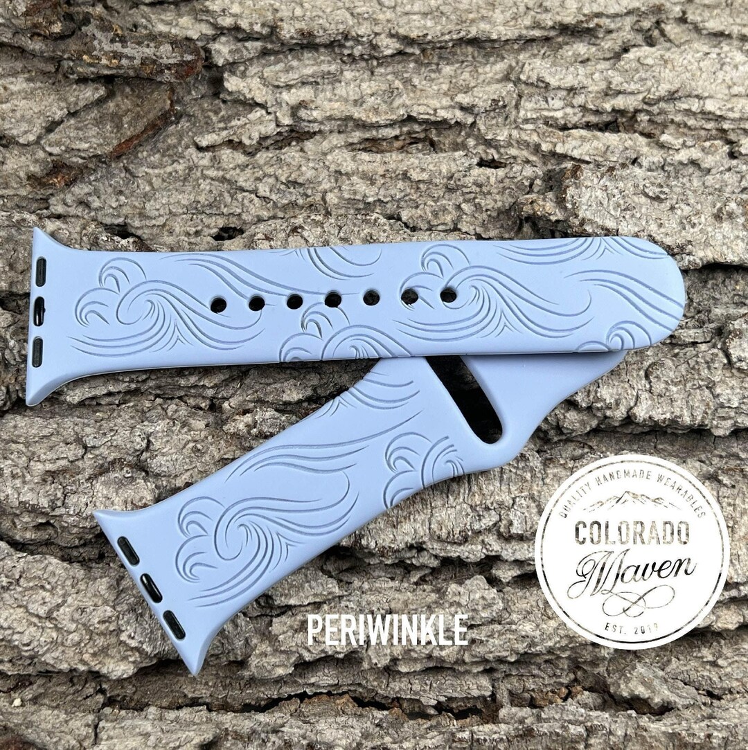 Waves, Ocean Waves, Boho Waves Silicone Watch Band Laser Engraved ...