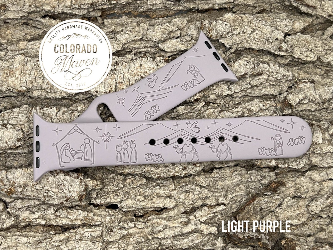 Modern Christmas Nativity Watch Band Silicone Laser Engraved, Apple ...