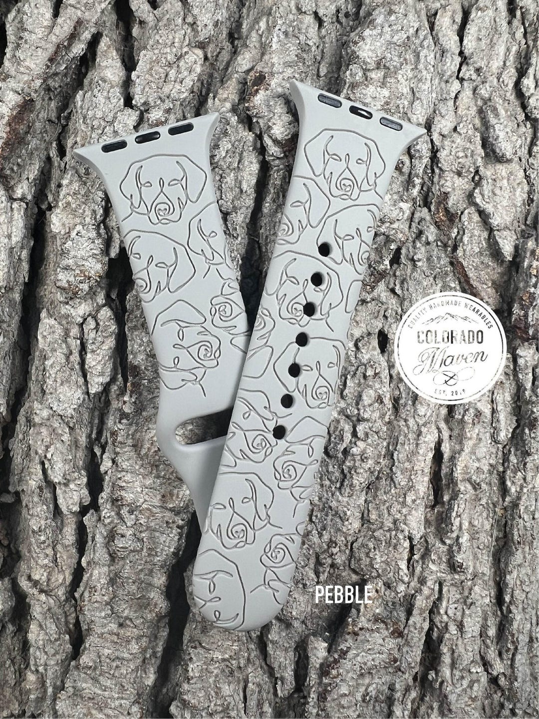 Lab, Labrador Silicone Watch Band Laser Engraved, Apple Watch ...