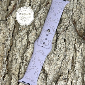 Bats, Bat Halloween Silicone Watch Band Laser Engraved, Apple Watch ...