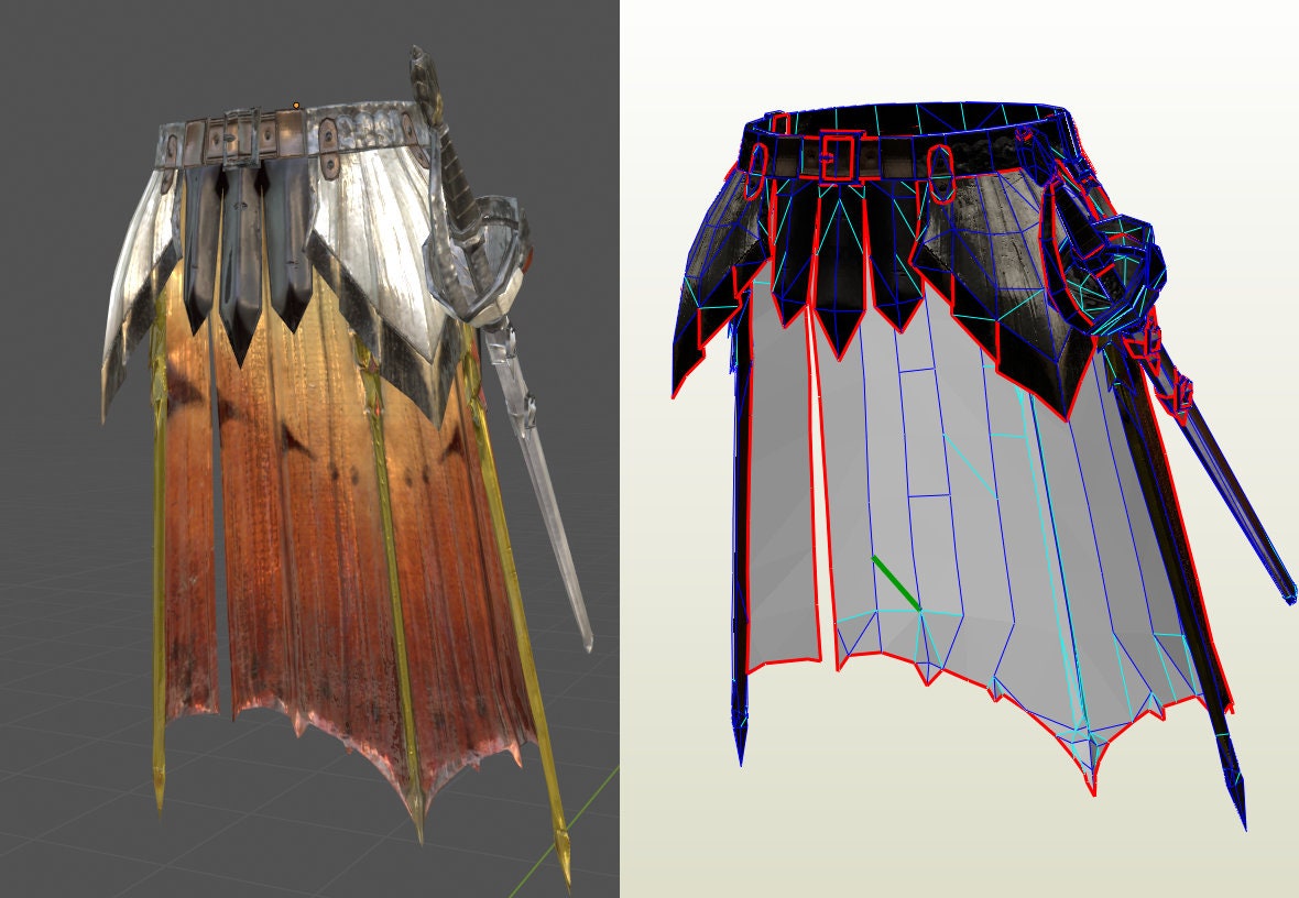 Monster Hunter Rise Male Aknosom Waist Armor Pepakura Papercraft HD ...