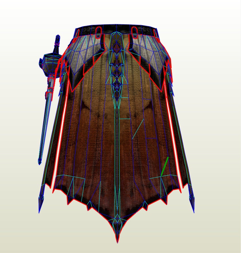 Monster Hunter Rise Male Aknosom Waist Armor Pepakura Papercraft HD ...