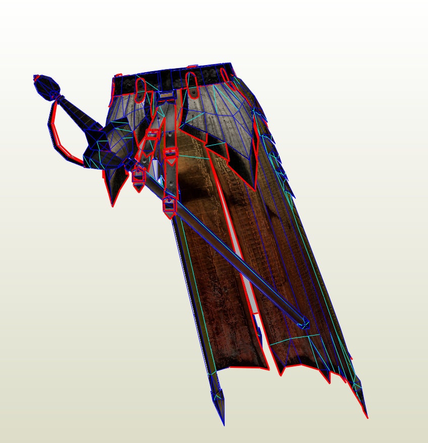 Monster Hunter Rise Male Aknosom Waist Armor Pepakura Papercraft HD ...